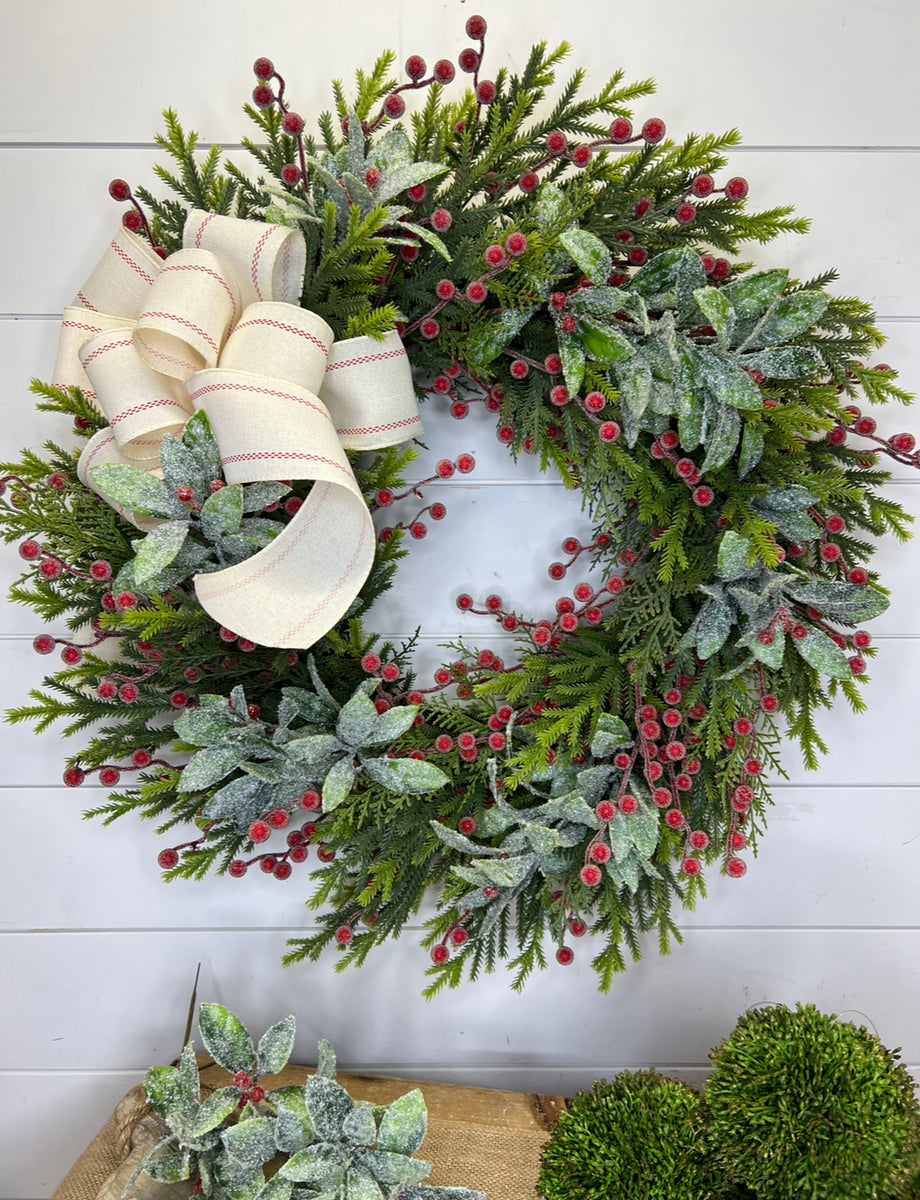 Farmhouse Christmas Wreath, Christmas front door wreath, Christmas Dec ...