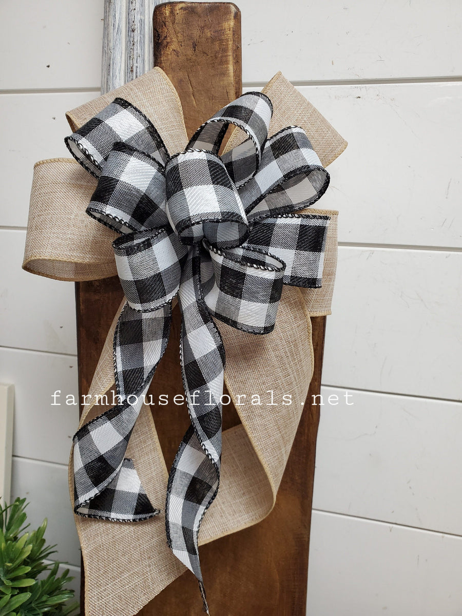 2 Layer Buffalo Plaid Bow, Farmhouse decoration, farmhouse bow ...